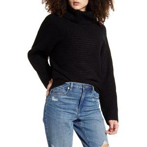 Leith | Sweaters | Nwt Leith Rib Knit Turtleneck Sweater Medium Black ...